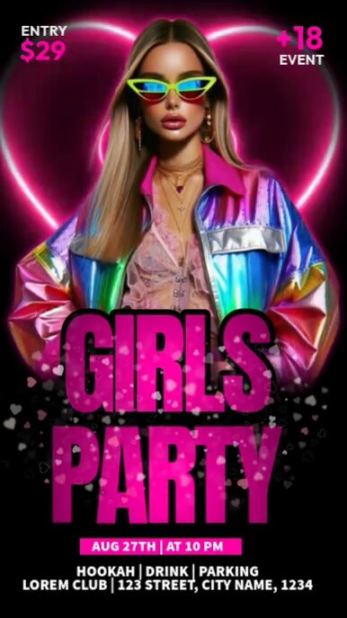 Girls Party Ads Template | PosterMyWall