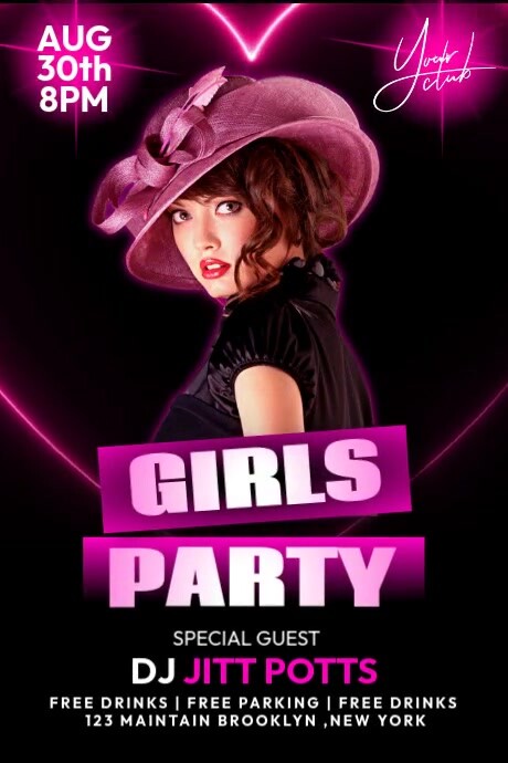 Plantilla de Girls Party Ads | PosterMyWall