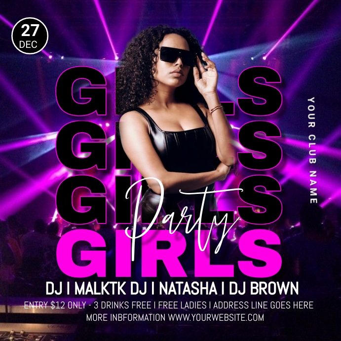 Girls party flyer Template | PosterMyWall