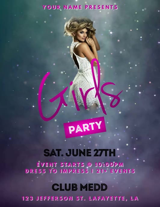 Copy of GIRLS PARTY FLYER TEMPLATE | PosterMyWall