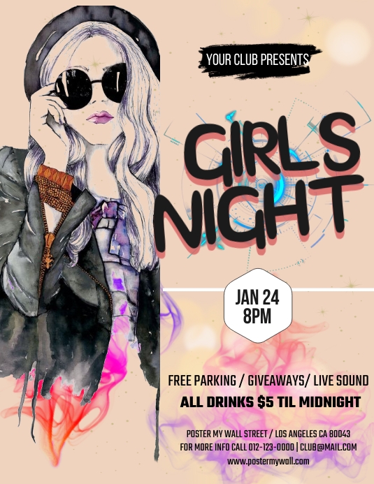 GIRLS PARTY FLYER TEMPLATE | PosterMyWall