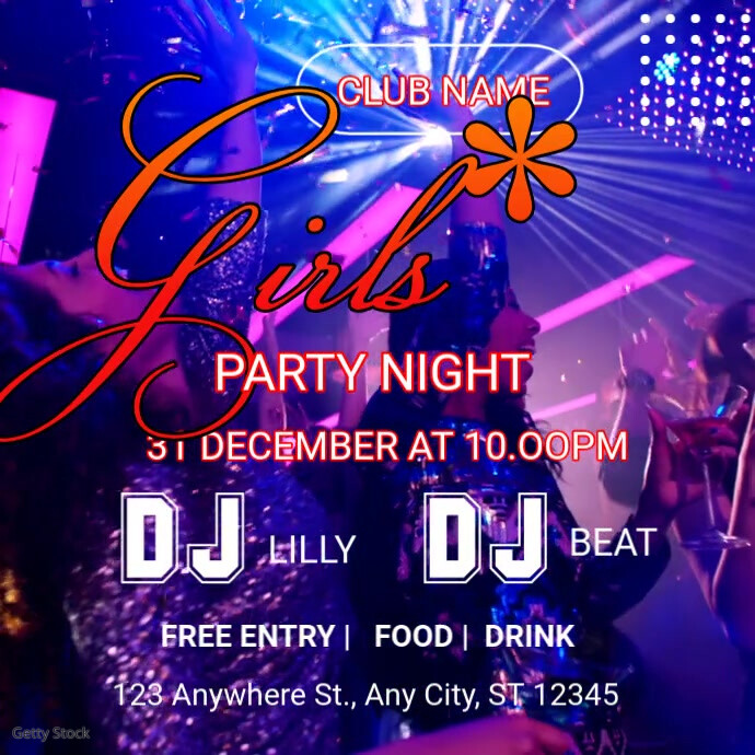 Girls party night Template | PosterMyWall