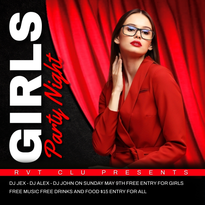 Copy of Girls party social media ad | PosterMyWall