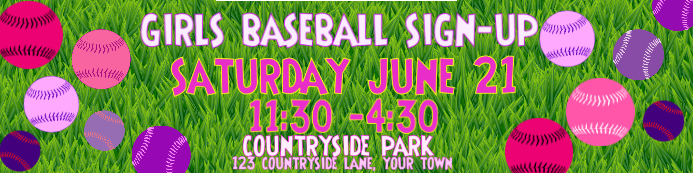 Girls Softball Banner Template | PosterMyWall
