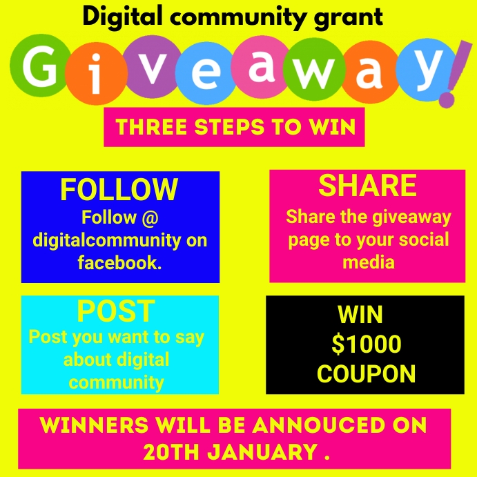 GIVE AWAY INSTAGRAM POST Template | PosterMyWall