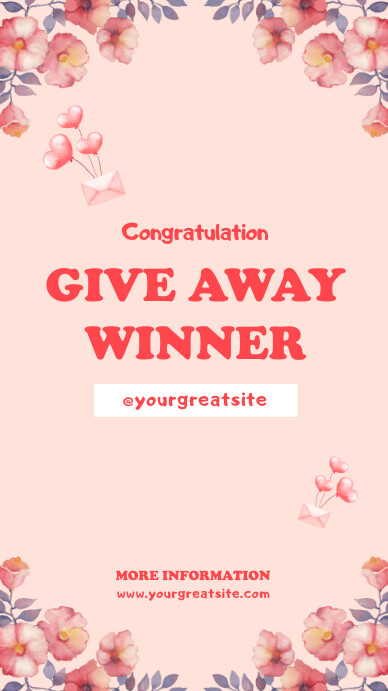 Give Away Winner | PosterMyWall