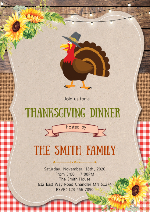 Copy of Give thanks dinner party invitation | PosterMyWall