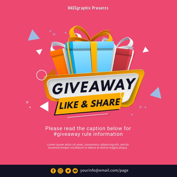 GIVEAWAY SQUARE TEMPLATE.C | PosterMyWall