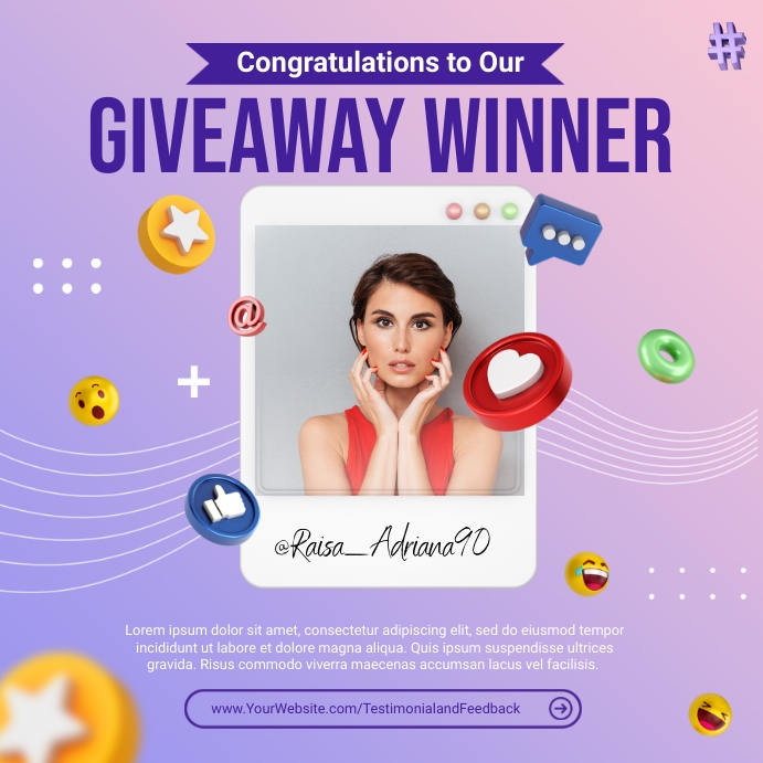 Giveaway Winner Template | PosterMyWall