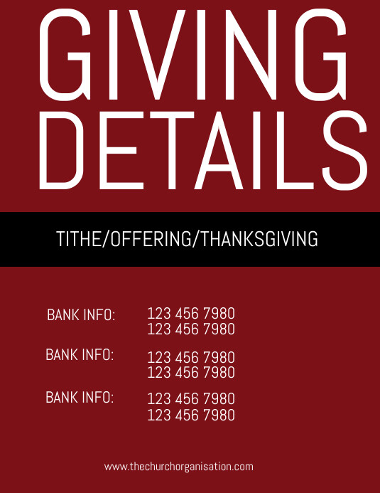 giving details tithe offering Template | PosterMyWall