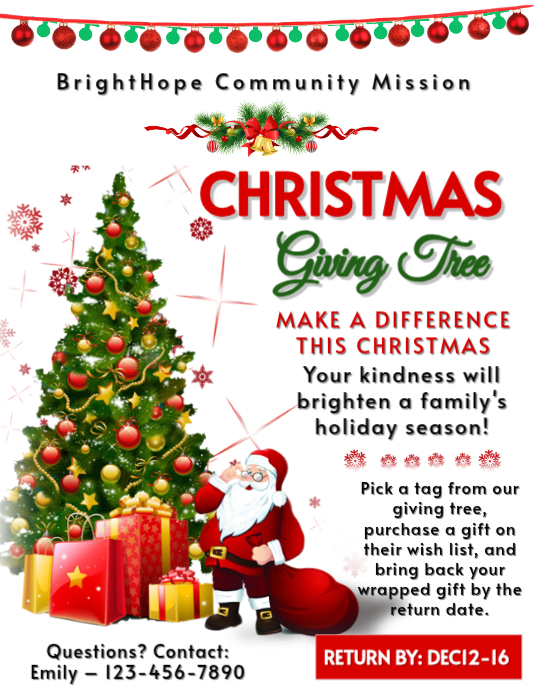 Giving Tree Fundraiser Flyer Template | PosterMyWall