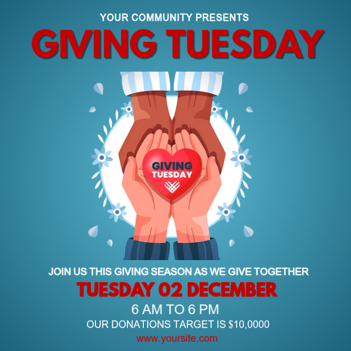 Giving Tuesday Campaign Instagram Post. Templat | PosterMyWall