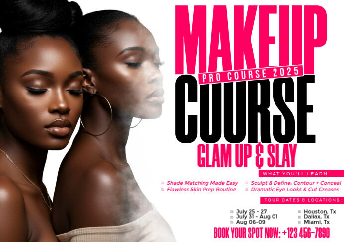 Glam Up & Slay: Makeup Pro Course 2025 Template | PosterMyWall