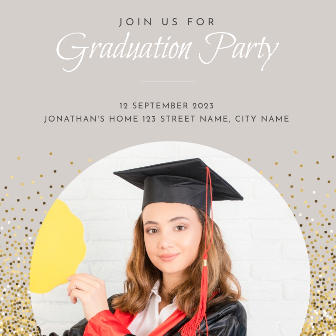 Copy of Glamorous Graduation Party Invitation Post | PosterMyWall