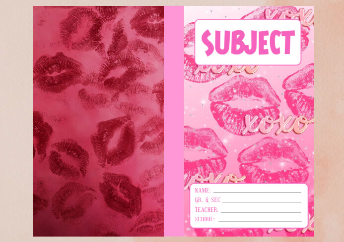 Modèle Glamorous Kiss Pattern Notebook Cover | PosterMyWall