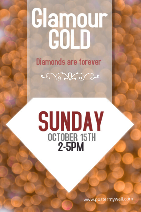 Glamour gold diamond event or sale poster Template | PosterMyWall