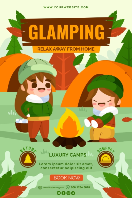Plantilla de Glamping Relax Away From Home | PosterMyWall