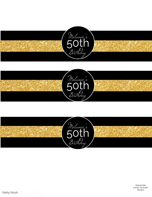 Glitter 50th Birthday Label Templates | PosterMyWall