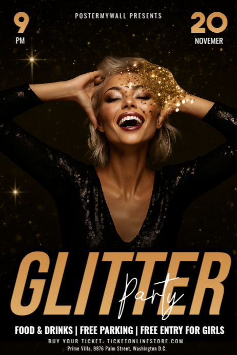 Glitter Party Poster Template | PosterMyWall