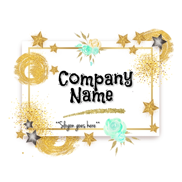 Glitter stars logo- White backing Template | PosterMyWall