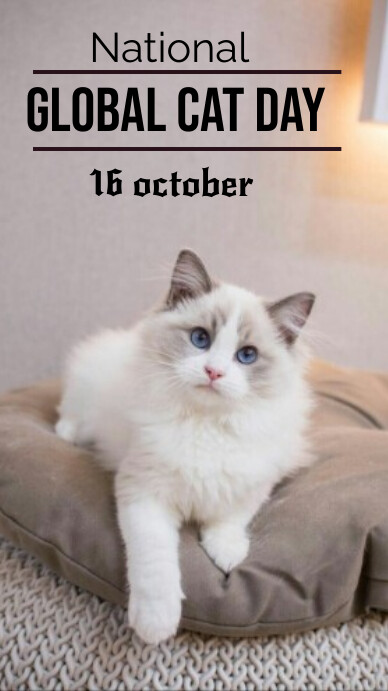 Global cat day instagram story Template | PosterMyWall