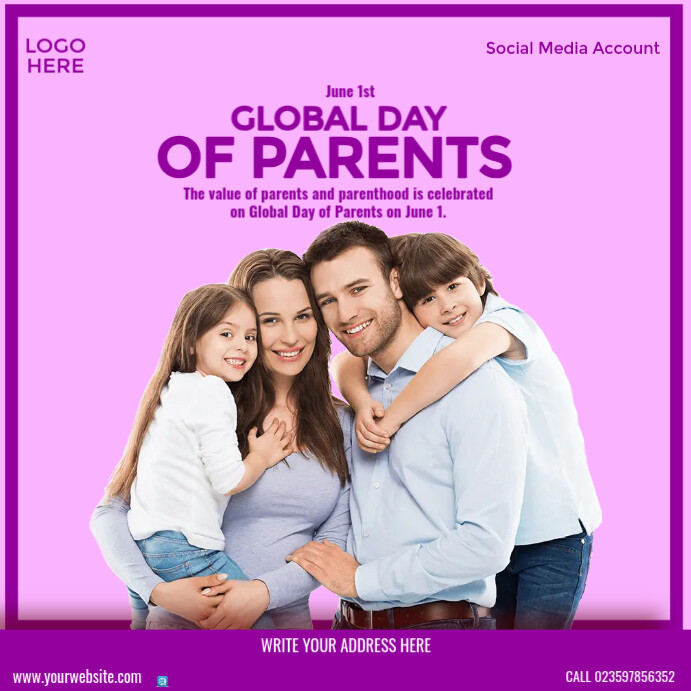 Modèle global day of parents poster | PosterMyWall