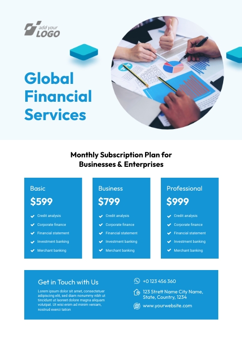 Plantilla de Global Financial Services Flyer Template | PosterMyWall