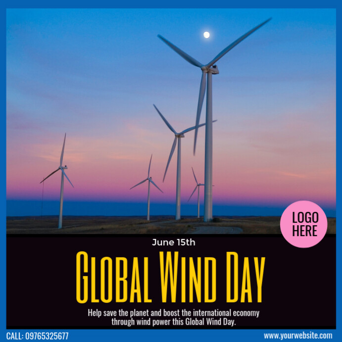 Global Wind Day poster Template | PosterMyWall