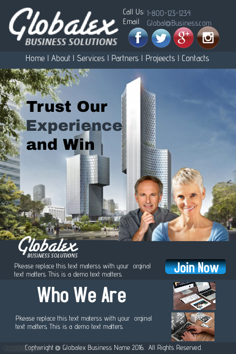 Copy of Globalex Website Template | PosterMyWall