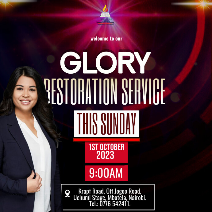 Plantilla de glory restoration sunday | PosterMyWall