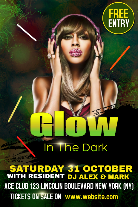 Glow In The Dark Concert Template | PosterMyWall