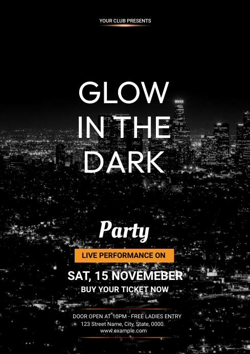 Glow In The Dark Flyer Template | PosterMyWall