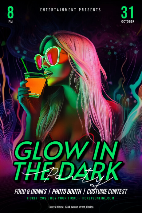 Glow In the Dark Flyer Template | PosterMyWall