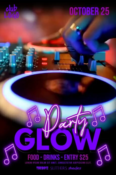 Glow in The Party Template | PosterMyWall