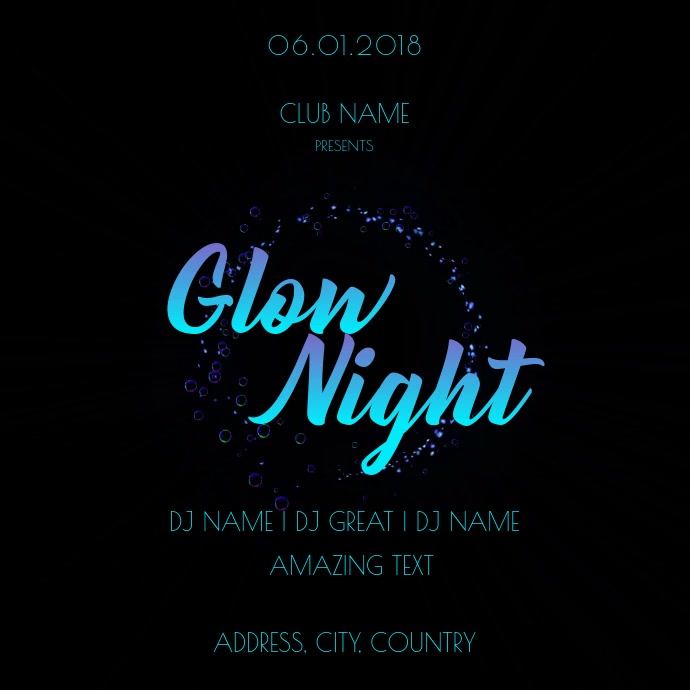 Glow Night Template | PosterMyWall