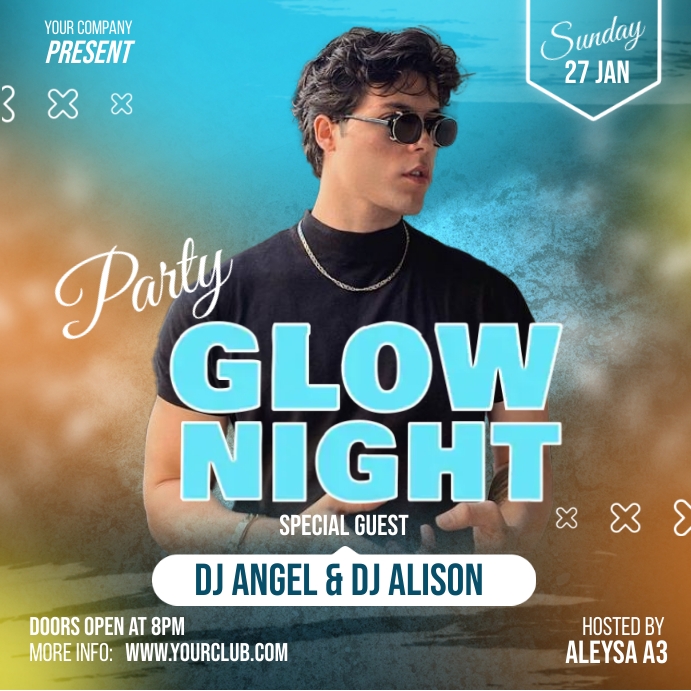 Glow Night Party Template | PosterMyWall