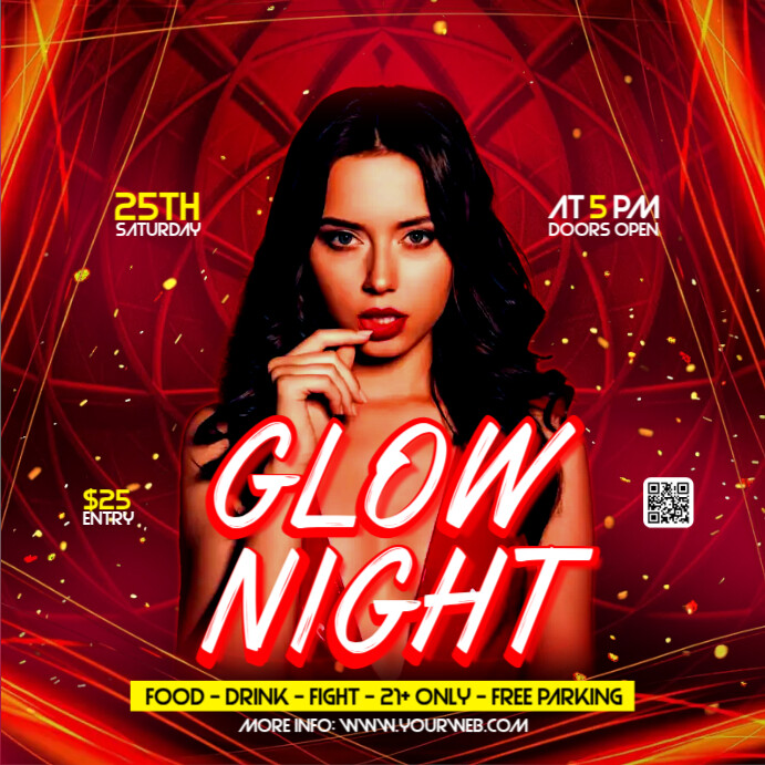 Glow Night Party Template | PosterMyWall