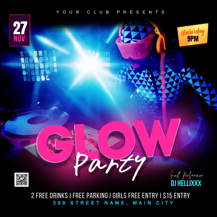 Copy of Glow party | PosterMyWall