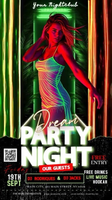 Glow Party Event Ad Video Design Template | PosterMyWall