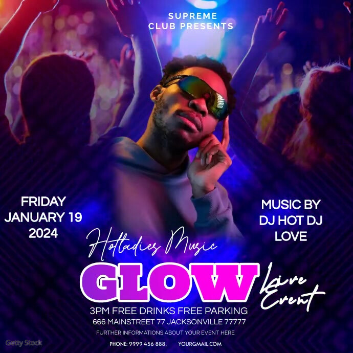 Glow party flyer Template | PosterMyWall