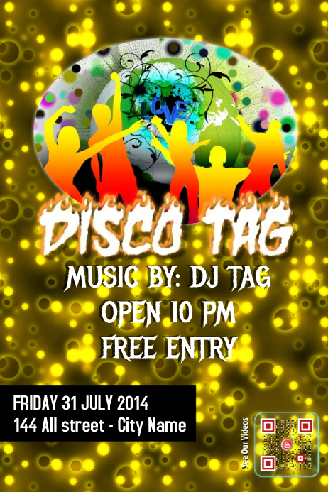 Event party poster with a visual QR code - PosterMyWall | PosterMyWall