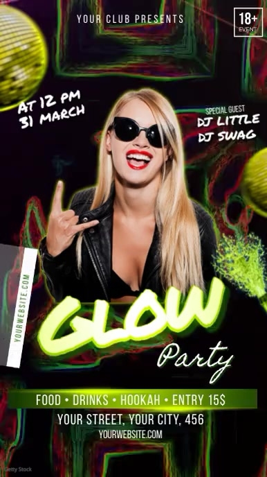 Glow Party Video Template | PosterMyWall