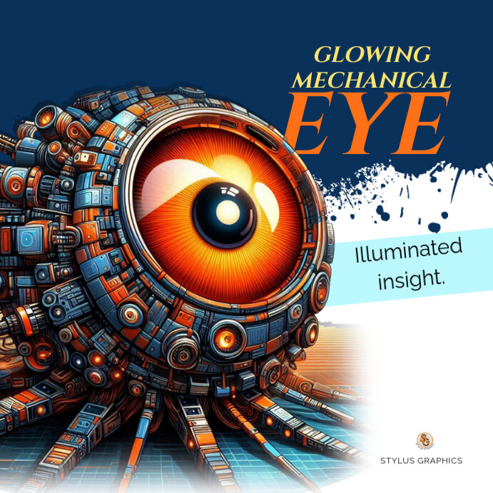 Glowing mechanical eyes Template | PosterMyWall