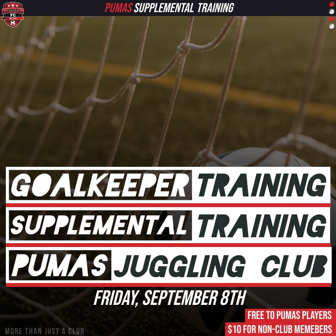 Goalkeeper Training Flyer (1) Template | PosterMyWall