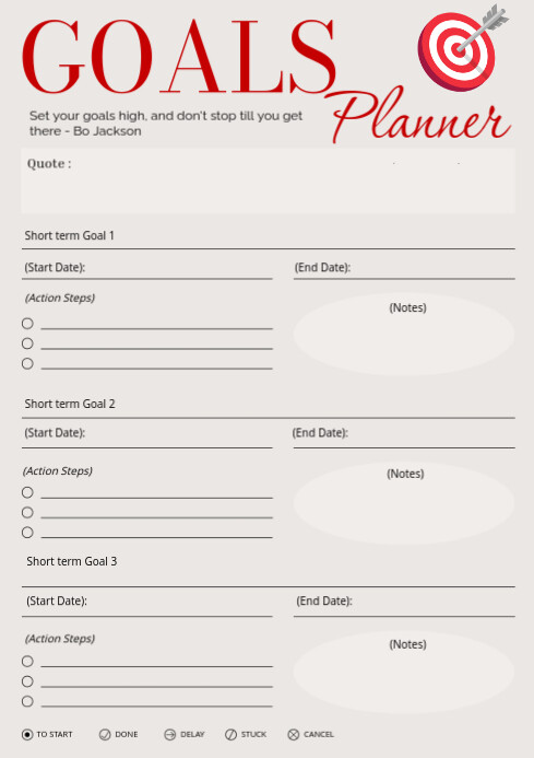 goals planner Template | PosterMyWall