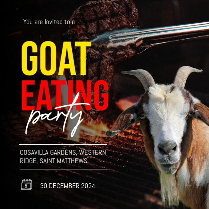 Copy of Goat Eating party | PosterMyWall