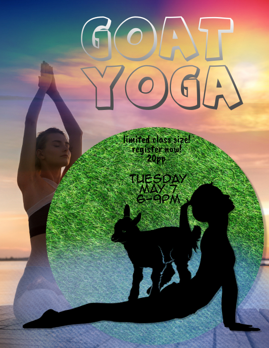 goat yoga event flyer template customize | PosterMyWall
