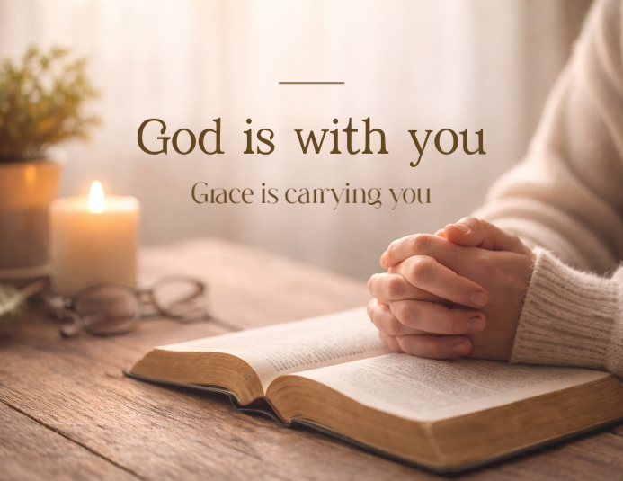 God Is With You Christian Encouragement Wall Art Grace Faith Prayer ...