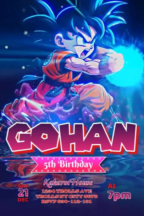 Copy of Gohan Birthday Celebration Dragon Ball | PosterMyWall