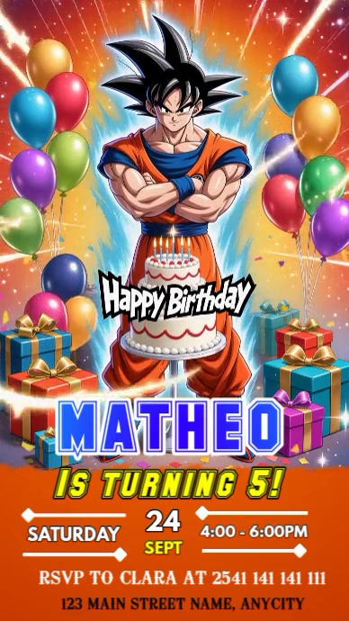 Copy of Goku Birthday Invitation video | PosterMyWall